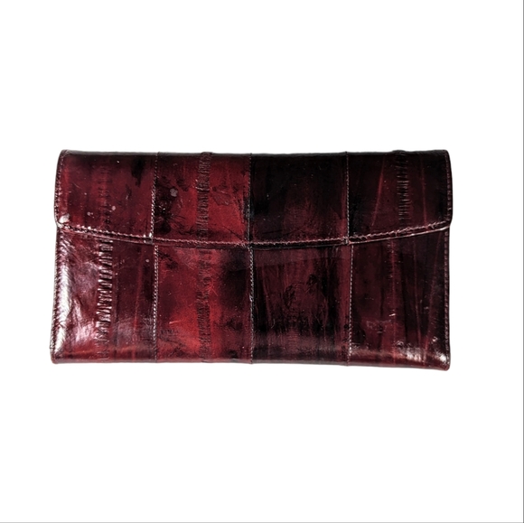 Buxton | Bags | Vintage Buxton Eel Skin Wallet Oxblood Color | Poshmark